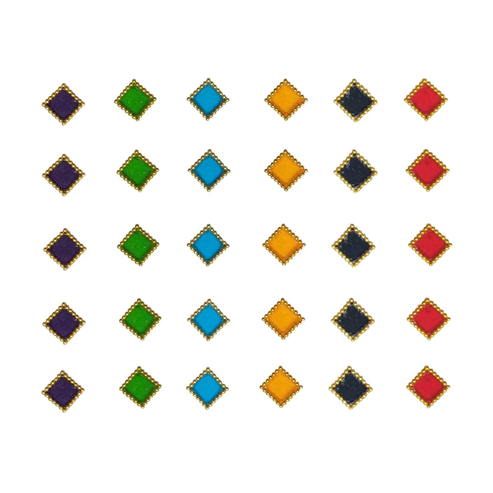 Comet Busters Round Multicolor Square Bindi (10mm)(BIN251)
